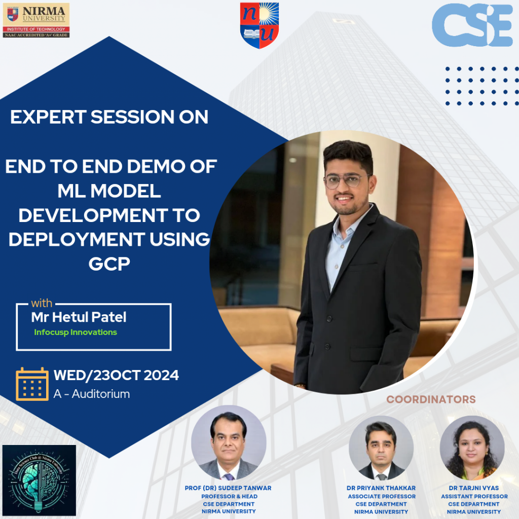 Expert Lecture: End-to-End ML Model Development to Deployment using GCP - Computer Science and ...