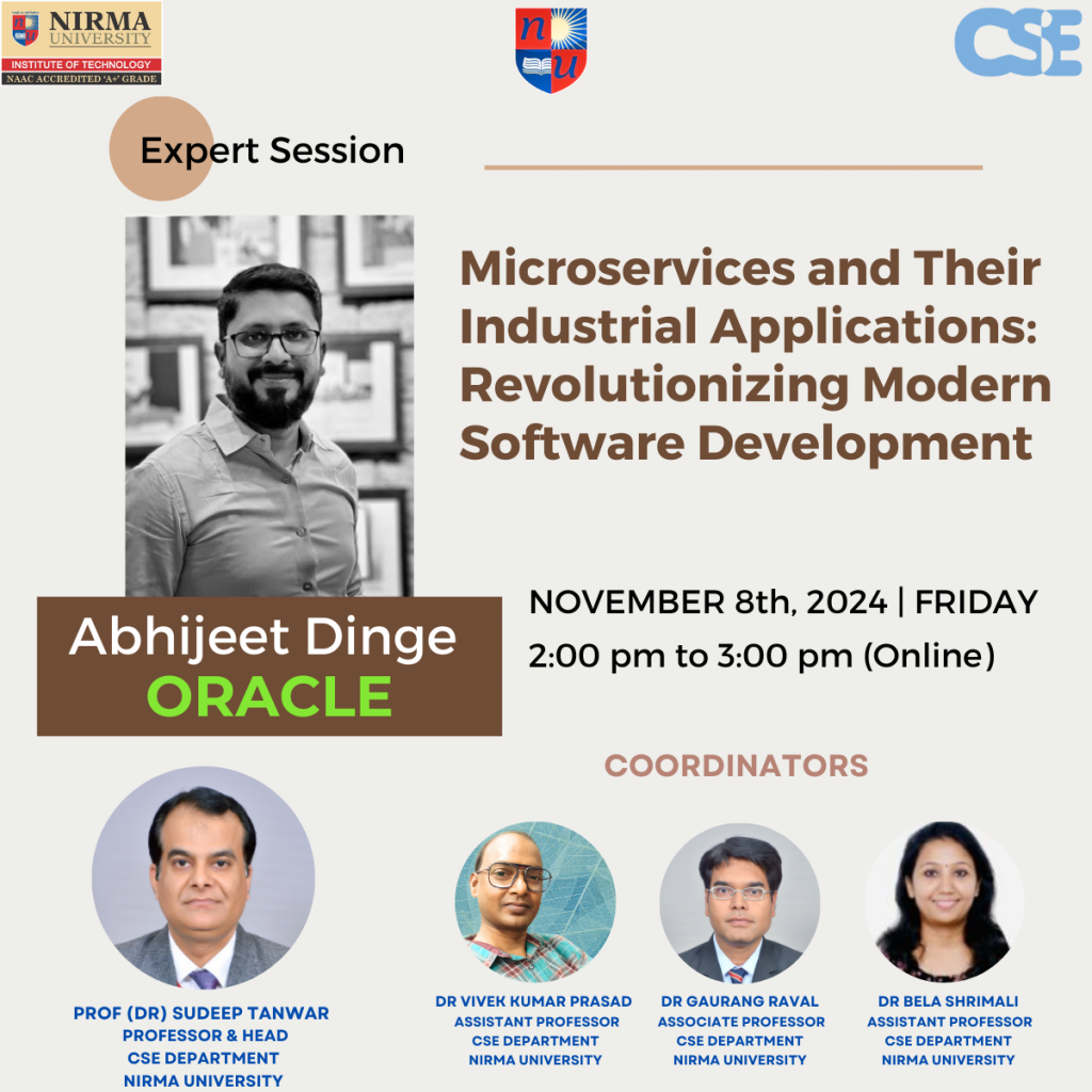 Expert Lecture on Microservices and their Industrial Applications - Computer Science and Engineering