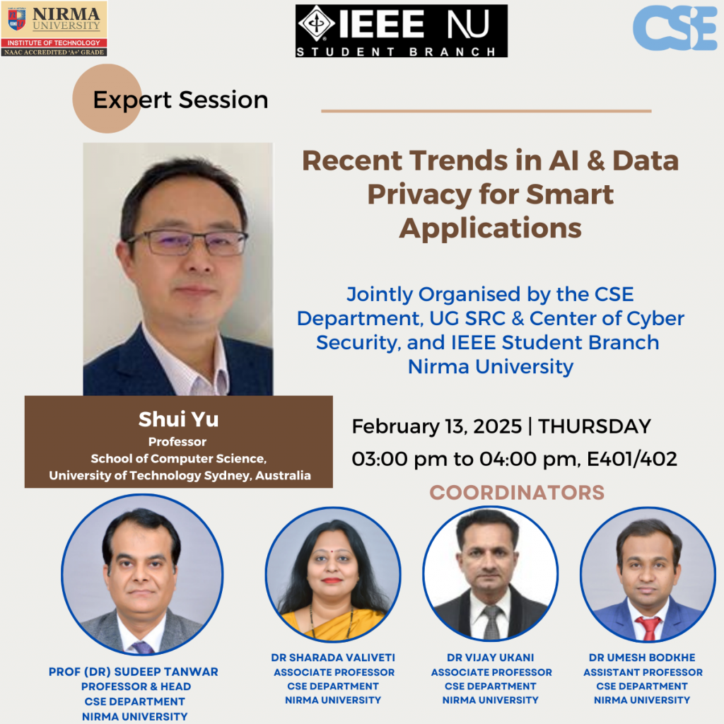 Expert Lecture: Recent Trends in AI & Data Privacy for Smart ...